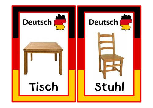GERMAN AND ENGLISH FLASHCARDS LANGUAGE TEACHING RESOURCES EDUCATION ...