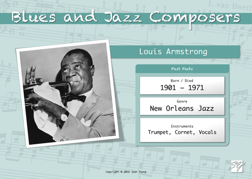 Blues and Jazz Composers – Music Classroom Poster Display Pack ...