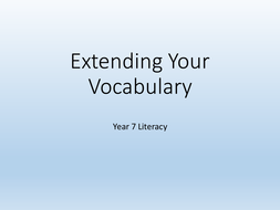 Key Stage 3 - extending vocabulary | Teaching Resources