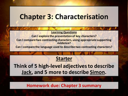 Lord of the Flies Chapter 3 - comparing Jack and Simon | Teaching Resources