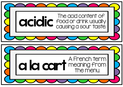 350 FOOD FLASHCARDS - DISPLAY TERMS SCIENCE TECHNOLOGY KS2-4 HEALTHY ...