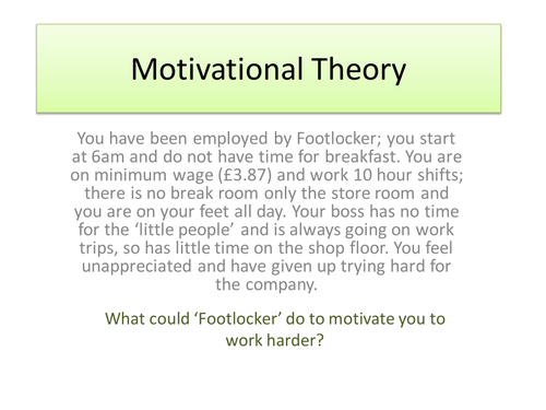 Business Studies: Motivational Theory (employee incentives; Maslow ...