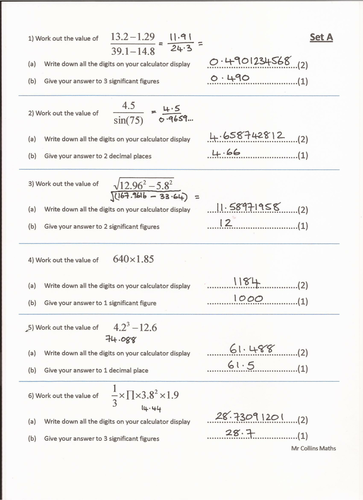 Calculator Skills Questions for GCSE Calculator Paper Revision ...