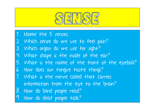 SENSES TEACHING RESOURCES EYFS KEY STAGE 1-2 SIGHT HEARING TOUCH TASTE ...