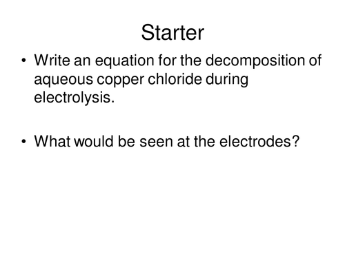GCSE Chemistry Changes at the electrode | Teaching Resources