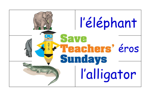 Animals in French Worksheets, Games, Activities and Flash Cards (with ...