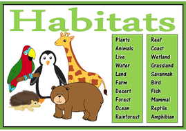 HABITATS ANIMALS SCIENCE RESOURCES DISPLAY EARLY YEARS KS1-2 WEATHER ...