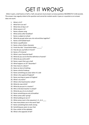 Bank of form time ideas and activities | Teaching Resources