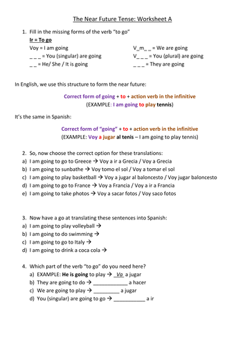 The near future (Holidays) - Las vacaciones, el futuro | Teaching Resources