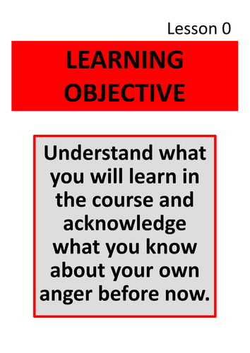 ANGER MANAGEMENT - LESSONS, TEACHING RESOURCES KS2, KS3, KS4 EMOTIONS ...