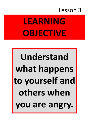 ANGER MANAGEMENT - LESSONS, TEACHING RESOURCES KS2, KS3, KS4 EMOTIONS ...