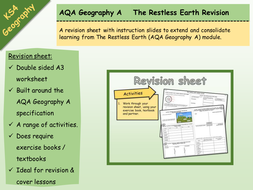 AQA Geography A - The Restless Earth - Revision Sheet | Teaching Resources