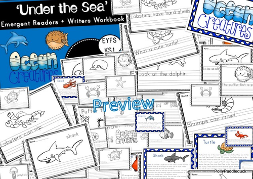 Under the Sea Themed Emergent Readers and Writers Workbook for EYFS/KS1 ...