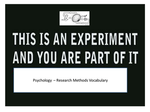 Psychology Research Methods Vocabulary - Activity and Assessment 1 ...