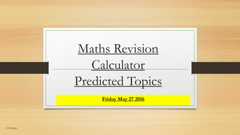 Gcse Maths Calculator Paper Revision 2016 | Teaching Resources