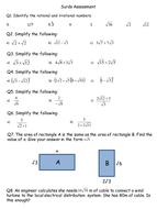 Surds revision worksheet/assessment | Teaching Resources