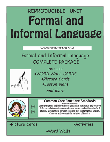 Formal and Informal Language | Teaching Resources