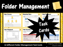 Computer Folder Management Organisation Task Cards | Teaching Resources