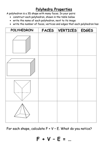 Properties of 2D and 3D shapes | Teaching Resources