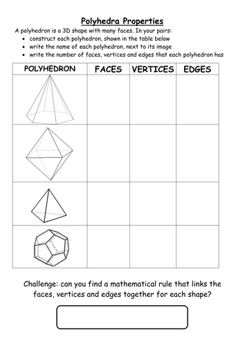 Properties of 2D and 3D shapes | Teaching Resources