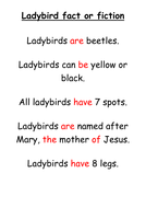 Ladybirds - fact or fiction? | Teaching Resources