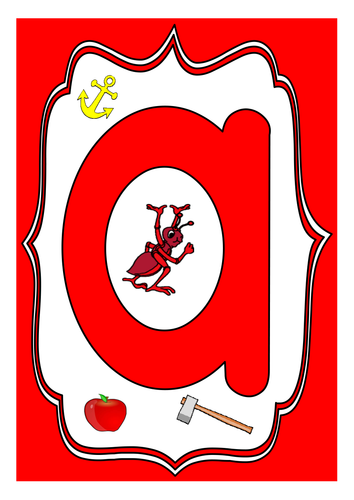 ALPHABET FLASHCARDS a4 size PHONICS ENGLISH LITERACY EARLY YEARS SOUNDS ...