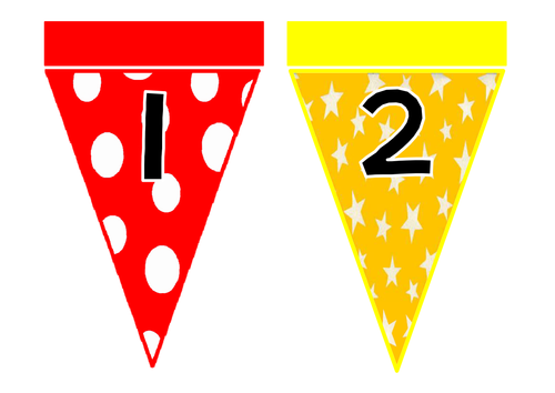 NUMBERS BUNTINGS - DISPLAY 10-100 DECIMALS NEGATIVE NUMBERS EARLY YEARS ...