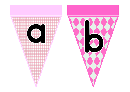 PINK PHONICS BUNTINGS TEACHING RESOURCES DISPLAY LITERACY ENGLISH EYFS ...