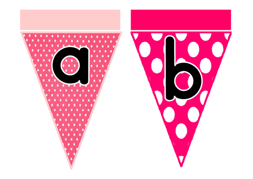 PINK PHONICS BUNTINGS TEACHING RESOURCES DISPLAY LITERACY ENGLISH EYFS ...