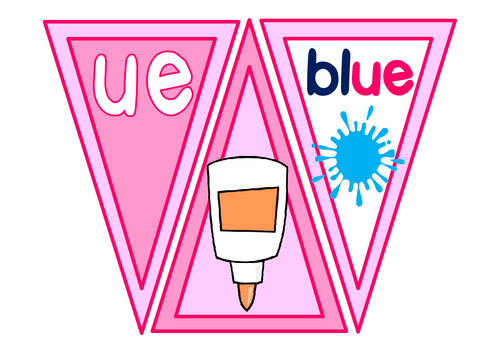 PINK PHONICS BUNTINGS TEACHING RESOURCES DISPLAY LITERACY ENGLISH EYFS ...