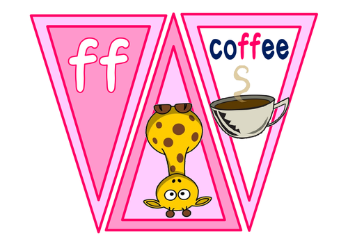 PINK PHONICS BUNTINGS TEACHING RESOURCES DISPLAY LITERACY ENGLISH EYFS ...