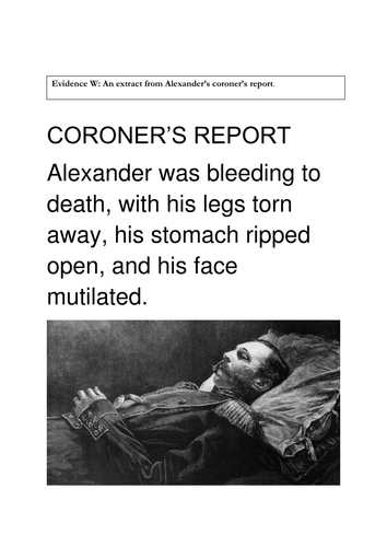 Alexander II's Assassination - Murder Mystery Activity (Tsarist Russia ...
