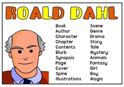 ROALD DAHL - AUTHOR - TEACHING RESOURCES LITERACY ENGLISH DISPLAY READING KEY STAGE 1 and 2 ...