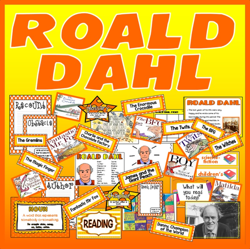 ROALD DAHL - AUTHOR - TEACHING RESOURCES LITERACY ENGLISH DISPLAY ...