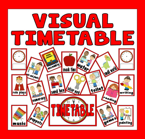 VISUAL TIMETABLE CLASSROOM DISPLAY TEACHING RESOURCES SEN EARLY YEARS ...