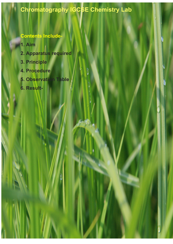 IGCSE Chemistry Chromatography Lab Planner | Teaching Resources