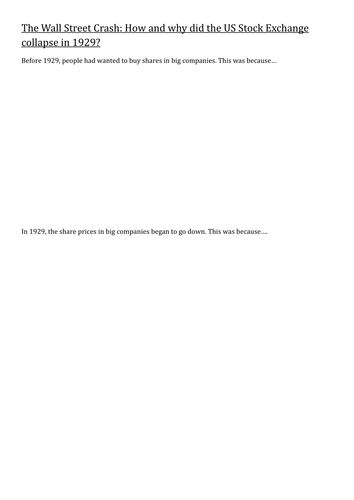 The Wall Street Crash Game and Resources | Teaching Resources