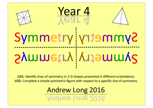 Year 4: Symmetry (5 lesson Unit of Work + Mini-Assessments) by - UK ...