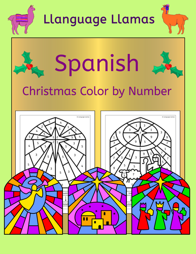 Spanish Christmas Color by Number | Teaching Resources