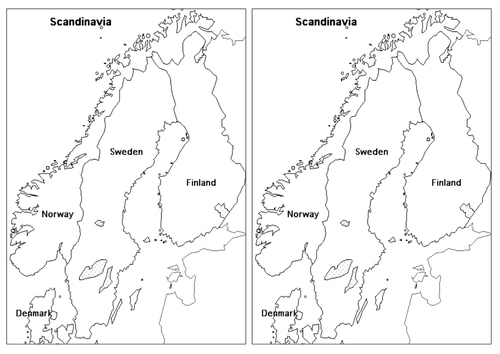 SCANDINAVIA - RESOURCES KS2-3 GEOGRAPHY MAP DENMARK ICELAND NORWAY ...