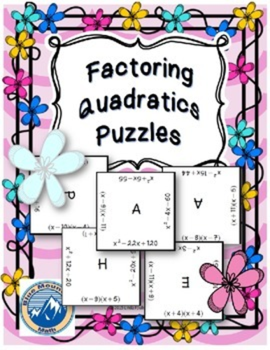 Factoring Quadratics Puzzle Set | Teaching Resources