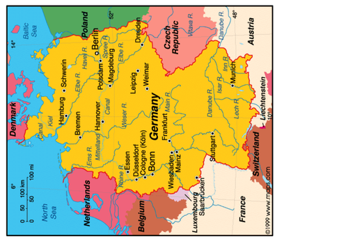 GERMANY TEACHING RESOURCES -GEOGRAPHY MAPS GERMAN LANGUAGE CULTURE ...
