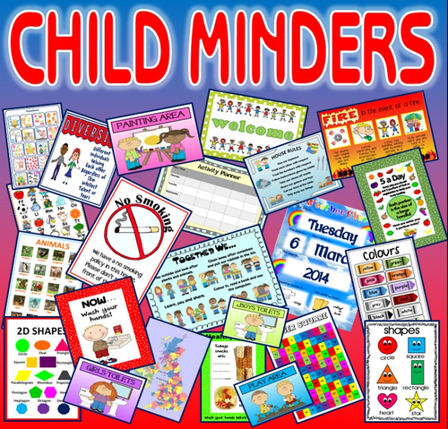 CHILD MINDER POSTER PACK - 30+ STARTER KIT RESOURCES ENGLISH MATHS ...