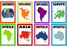 CONTINENTS AND OCEANS -GEOGRAPHY KS1-2 WORLD MAPS EARTH by hayleyhill ...