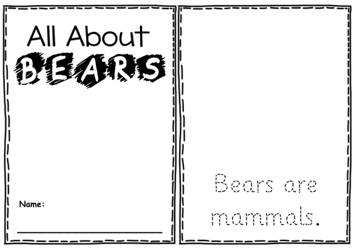 BEARS TEACHING RESOURCES SCIENCE ANIMALS EYFS KS 1-2 ROLE PLAY LITERACY ...