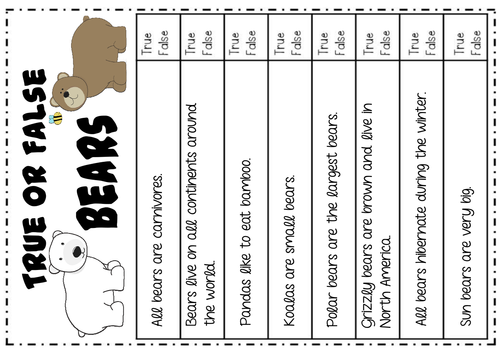 BEARS TEACHING RESOURCES SCIENCE ANIMALS EYFS KS 1-2 ROLE PLAY LITERACY ...