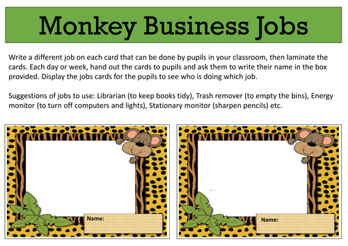 MONKEYS PRIMATES TEACHING RESOURCES KEY STAGE 1-2 SCIENCE DISPLAY ...