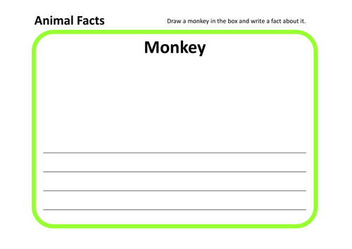 MONKEYS PRIMATES TEACHING RESOURCES KEY STAGE 1-2 SCIENCE DISPLAY ...