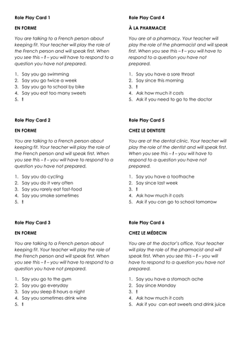 Role Play Cards | Teaching Resources