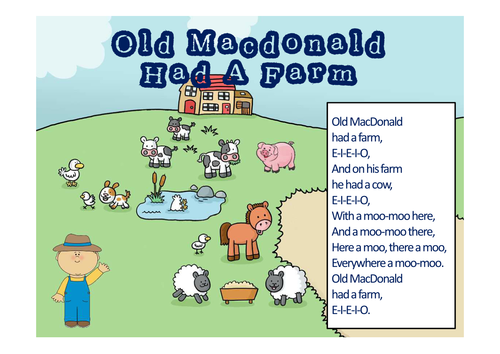 OLD MACDONALD HAD A FARM TEACHING RESOURCES, LITERACY, READING, EYFS ...